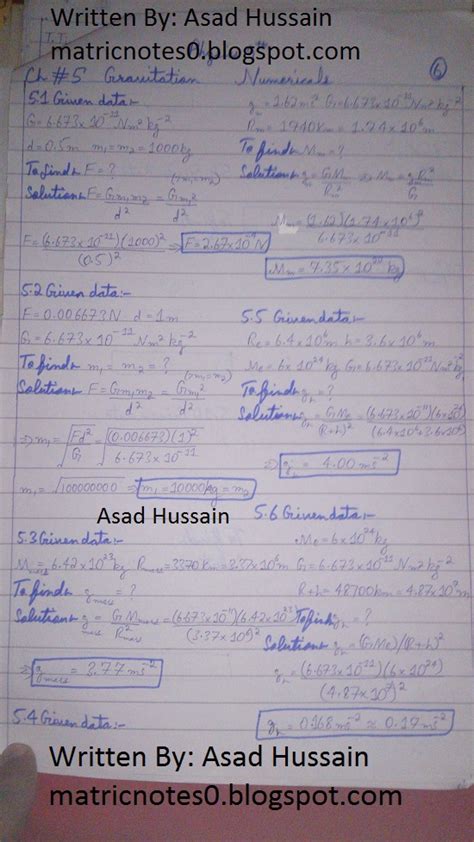 Matric 9th Physics Notes Chapter 5 Numerical