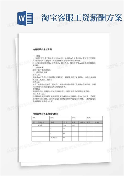 方便的电商部绩效考核实施方案word模板免费下载编号1pna24qoo图精灵