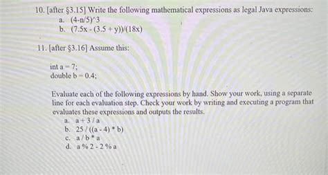 solved 10 [after 3 15 ] write the following mathematical