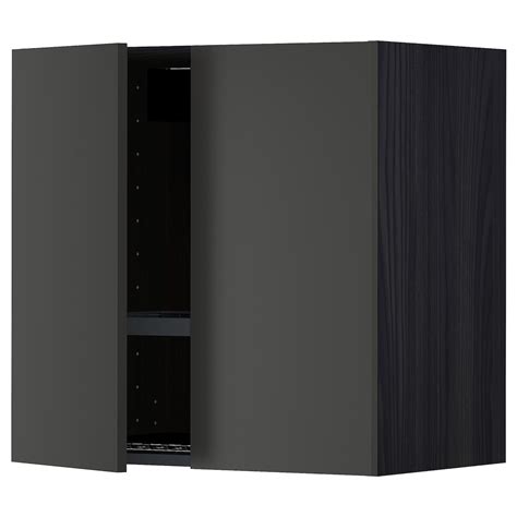 Навесной шкаф с сушилкой - METOD IKEA/ МЕТОД ИКЕА, 60х60 см, черный за ...