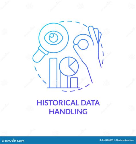 Historical Data Handling Blue Gradient Concept Icon Stock Vector Illustration Of Logo