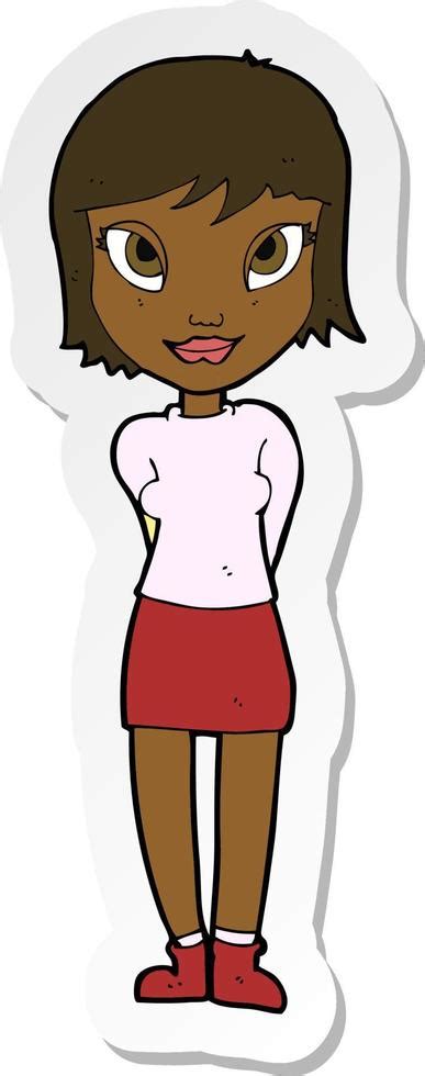 Pegatina De Una Chica Bonita De Dibujos Animados Vector En Vecteezy