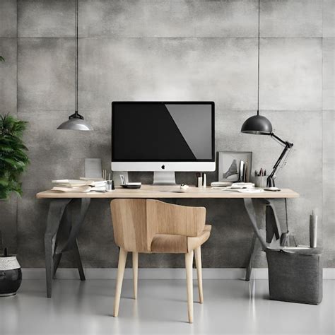 Premium Photo Empty Office Room Interior Workplace With Desk