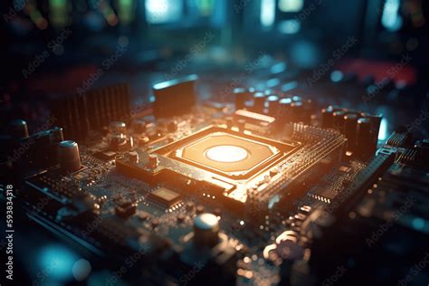 Ai Generated Computer Motherboard Cpu Stock Illustration Adobe Stock