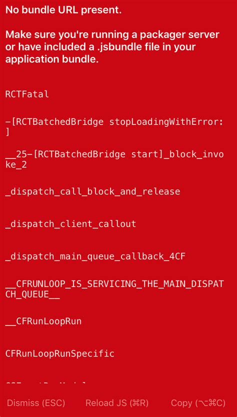 Ios What Is The Meaning Of No Bundle Present In React Native Stack Overflow