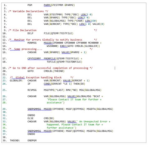 IBM I CLLE Best Practices Exception Handling Message Monitoring