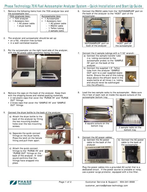 Phase Technology 70xi Quick Installation And Start Up Manual Pdf