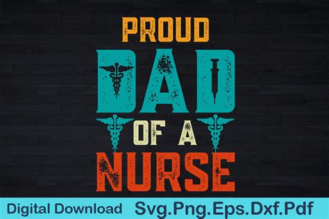 Proud Dad Of A Nurse Funny Design Graphic By Craftpioneer · Creative