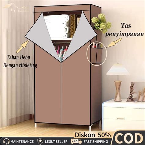 Jual COD Lemari Pakaian Kain Portable Clothes Storage Cloth Wardrobe