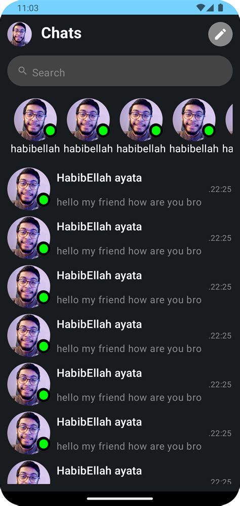 Github Habibellah Messengerscreen Implementation Of The First Screen