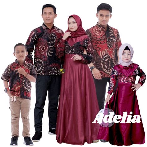 Jual Batik Couple Keluarga Modern Terbaru Set Couple Batik Keluarga