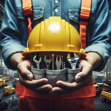 Worker And Safety Helmet Background Image Premium Ai Generated Image