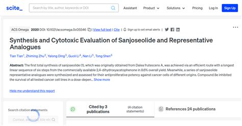 Synthesis And Cytotoxic Evaluation Of Sanjoseolide And Representative Analogues