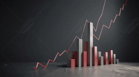 3d 렌더링된 비즈니스 성장 그래프 빨간색 화살표가 있는 회색 배경은 창의적인 발전과 발전을 보여줍니다 3d 성장 배경 비즈니스 성장 배경 화살표 그림 배경 이미지