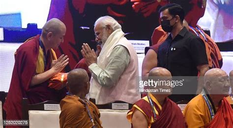 Prime Minister Narendra Modi Presenting Chivar Dana To Eminent Monks