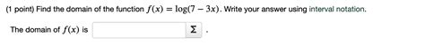 solved 1 point find the domain of the function