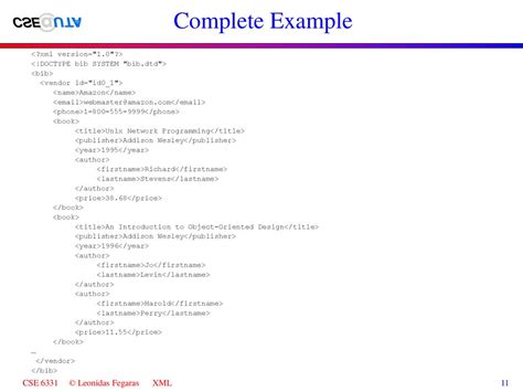 Web Databases And XML CSE 6331 Leonidas Fegaras XML Ppt Download
