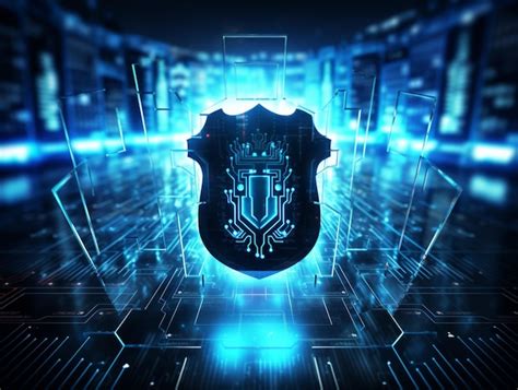 premium photo cyber security protection shield network technology