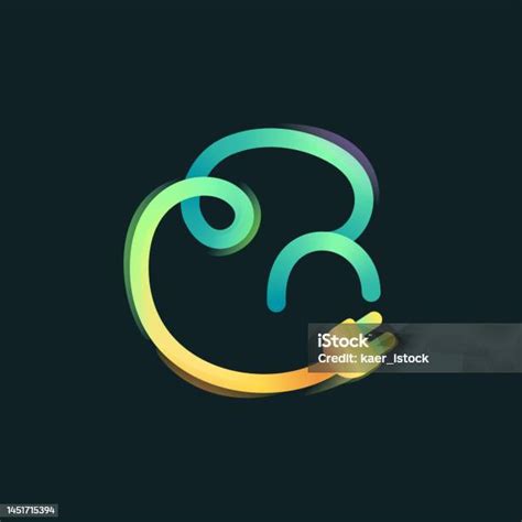Logo De La Lettre G Fait Dune Ligne Dégradée Vive Incurvée Avec Icône