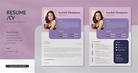 깨끗하고 현대적이고 전문적인 이력서 Cv Psd 템플릿 프리미엄 Psd 파일