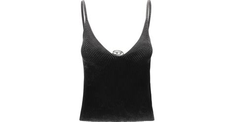 Diesel Sleeveless Tops In Black Lyst Uk