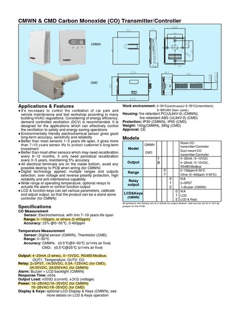 transmisor de monoxido co cmwn cmd download free pdf sensor