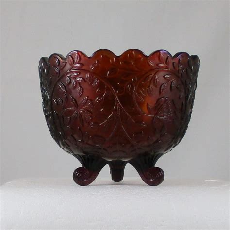 Antique Westmoreland Amethyst Louisa Carnival Glass Nut Bowl Carnival Glass