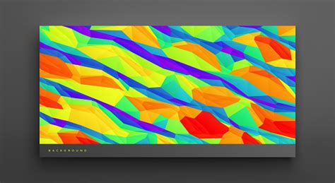 추상 밝은 가지각색의 배경 색상 그라데이션이 있는 다각형 모자이크 주름진 질감 다각형 패턴으로 창의적인 디자인 브로셔 포스터 전단지 또는 배너에 대한 3d 그림 0명에 대한