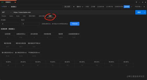 接口压测实践 压力测试常见参数解释说明使用场景 对指定接口进行性能测试时，一些常见参数解释说明。 一键并发 可以通过 掘金