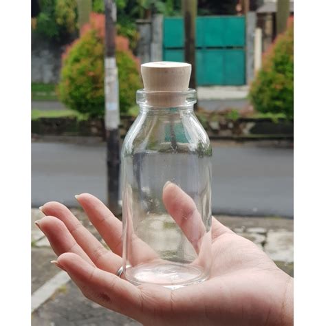 Jual Botol Kaca 50 100ml Tutup Kayu Karet Souvenir Botol Hiasan