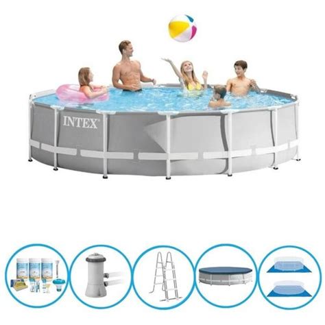 Intex Piscine Prism Frame Forfait Piscine 427x107 Cm Gris