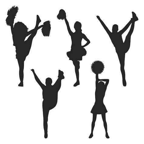 Free Vector Hand Drawn Cheerleader Silhouettes