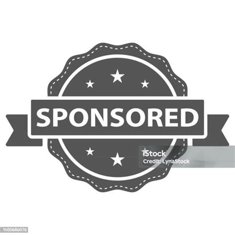 Timbre Sponsorisé Sceau Badge Vectoriel Modèle Dicône Illustration