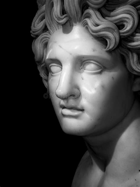 Head Of Marble Statue With Black Background Stock Image Image Of