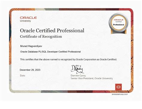 Oracleuniversity Oraclecertified Plsql Databasedevelopment Murad Haqverdiyev 12 Comments