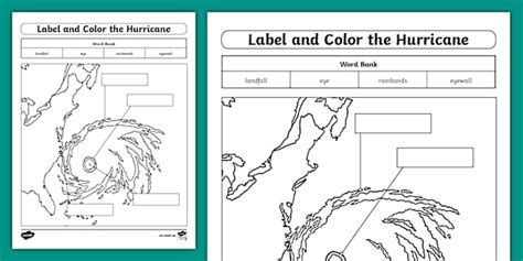 Label And Color The Hurricane Activity For 3rd 5th Grade