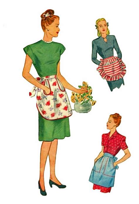 Simplicity 1466 1940s Hostess Half Aprons Ruffled By Retromonkeys 2000