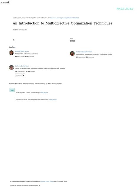 An Introduction To Multiobjective Optimization Techniques Pdf