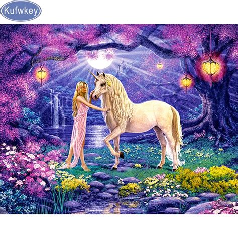 DIY 5D Diamant Mosaik Prinzessin Fee Einhorn Handgefertigte Diamant Malerei Stickpackungen