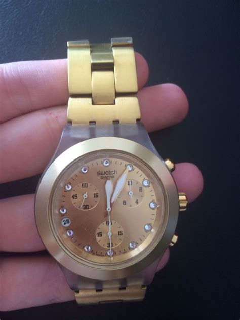 Rel Gio Swatch Full Blooded Dourado Rel Gio Feminino Swatch Usado Enjoei