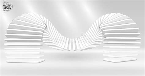 Bright 3d Abstraction With An Array Of Smoothly Curved Objects Gradient Colors Stock