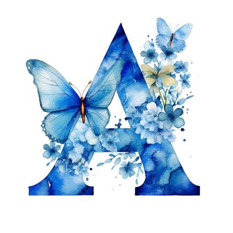 Há Uma Borboleta Azul E Uma Flor Azul Em Um Fundo Branco Generativo Ai