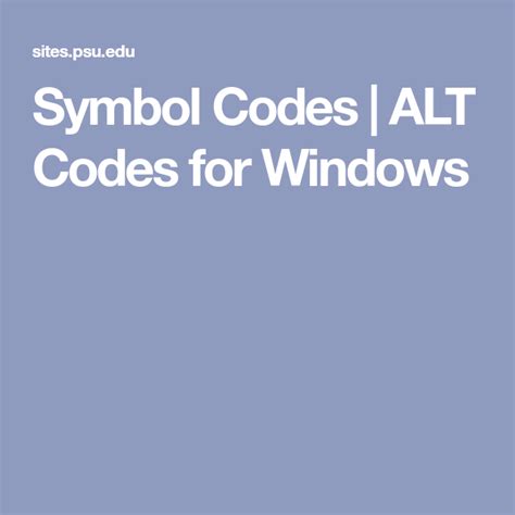 ALT Codes For Windows Coding Windows Creative Writing