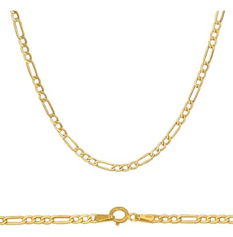 Cadena Figaro 3x1 Italy 2 8mm 14k 14 Kilates 55cm Estuche Envío gratis