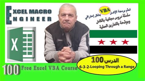 Lesson 100 Looping Through A Range Free Excel Vba Course Youtube