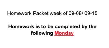 HW Packet 1 Week By Hannah Gordon TPT