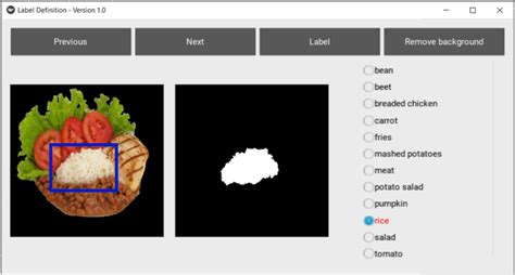 User Selection For Rice And Corresponding Segmentation Calculated By
