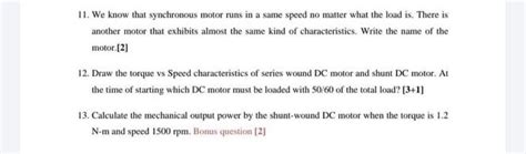 Solved We Know That Synchronous Motor Runs In A Same Chegg