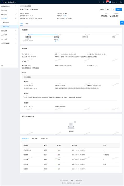 高级详情页 Ant Design Pro 花瓣网
