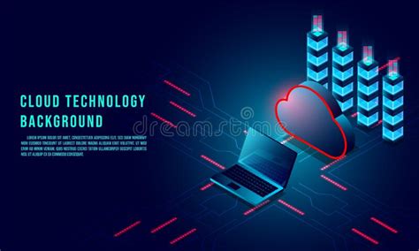 Cloud Data Storage 3d Isometric Infographic Illustration Landing Page Layout Vector Web